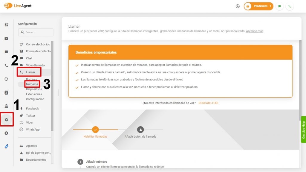 LiveAgent se integra a la perfección con la Centralita Virtual de netelip